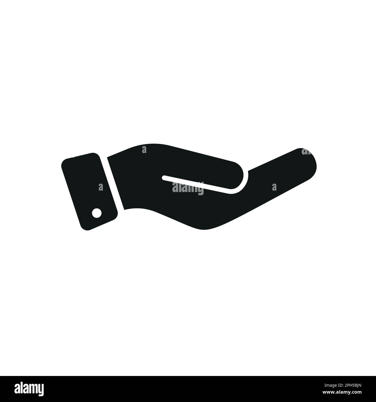 flat of the hand icon. con isolated on white background. Simple ...