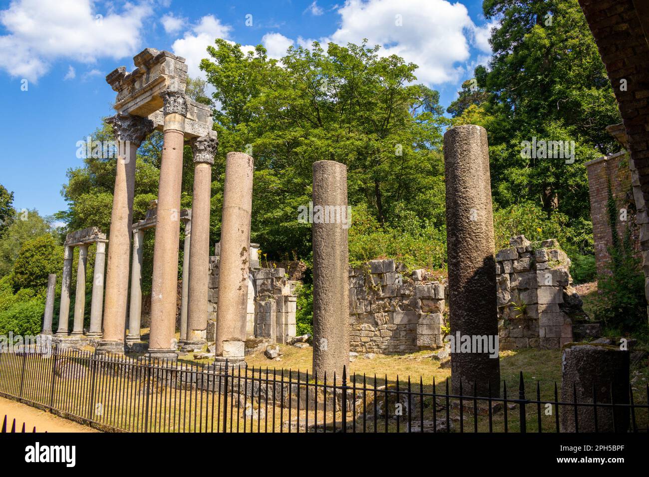 Leptis Magna Roman Ruins, Virginia Water, Surrey, UK Stock Photo - Alamy