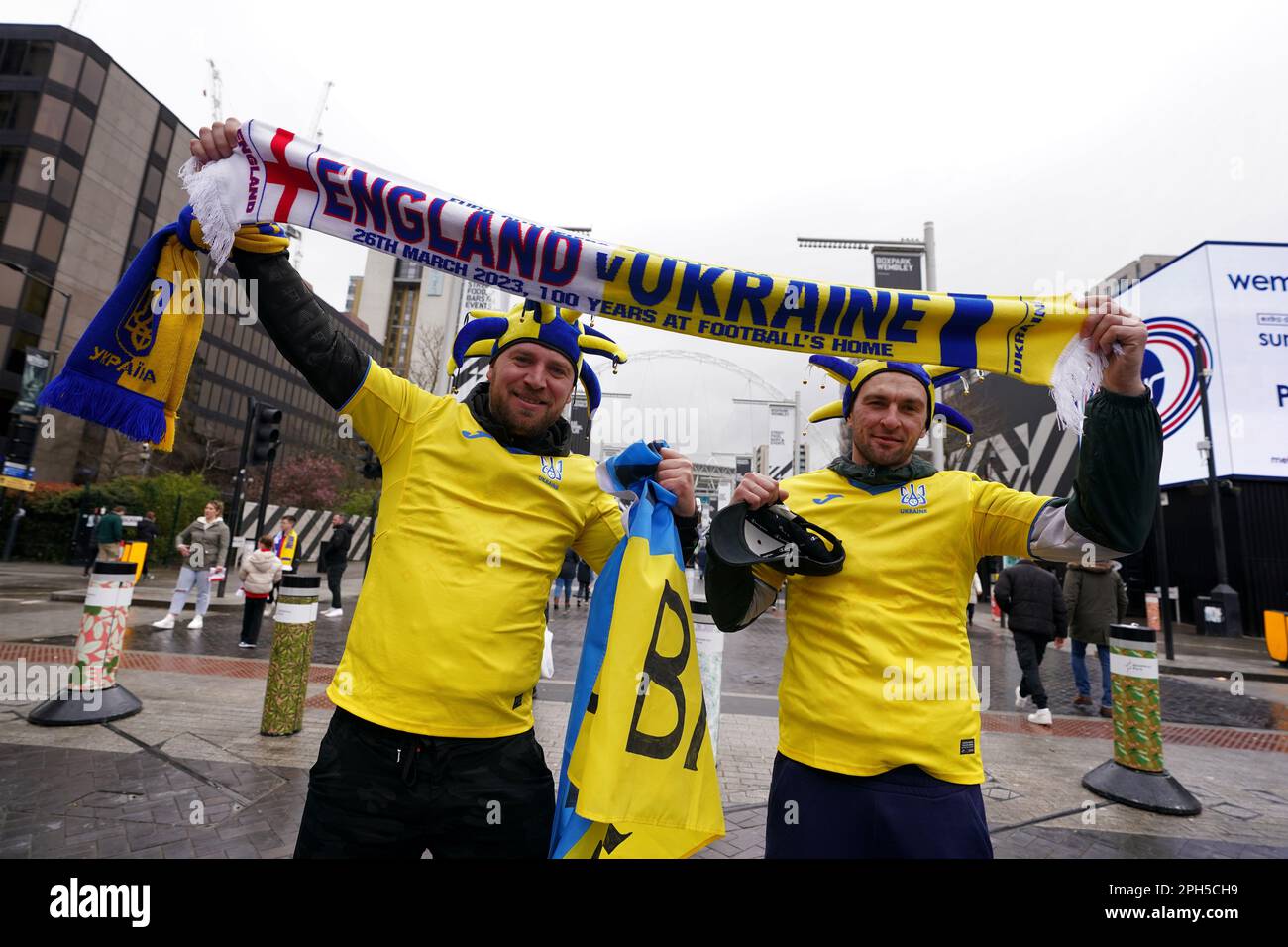 Ukraine fans on Wembley Way ahead of the UEFA Euro 2024 Group C ...