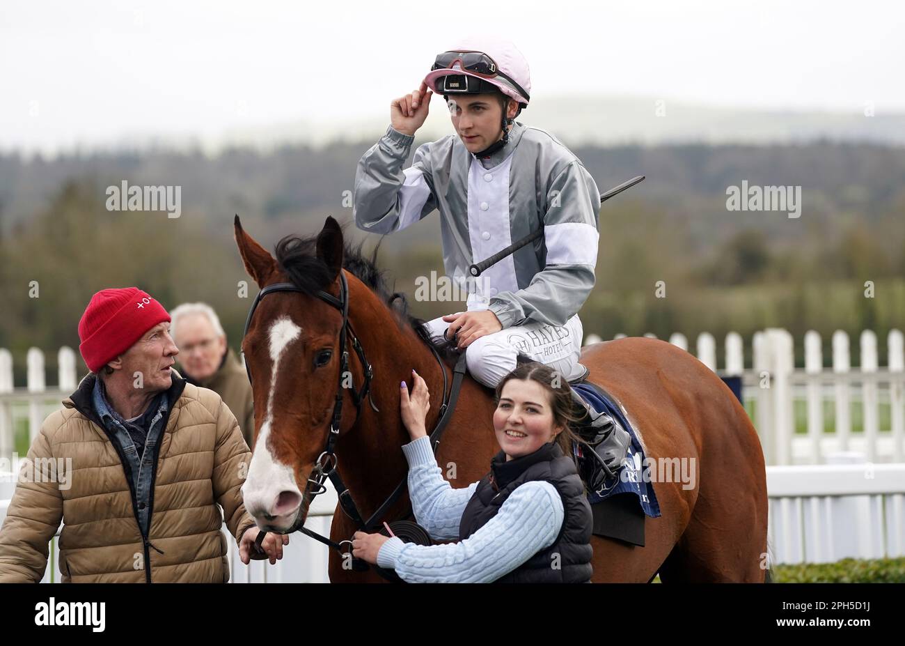 Jockey Andrew Slattery and Senado Square after winning the Far Above At ...