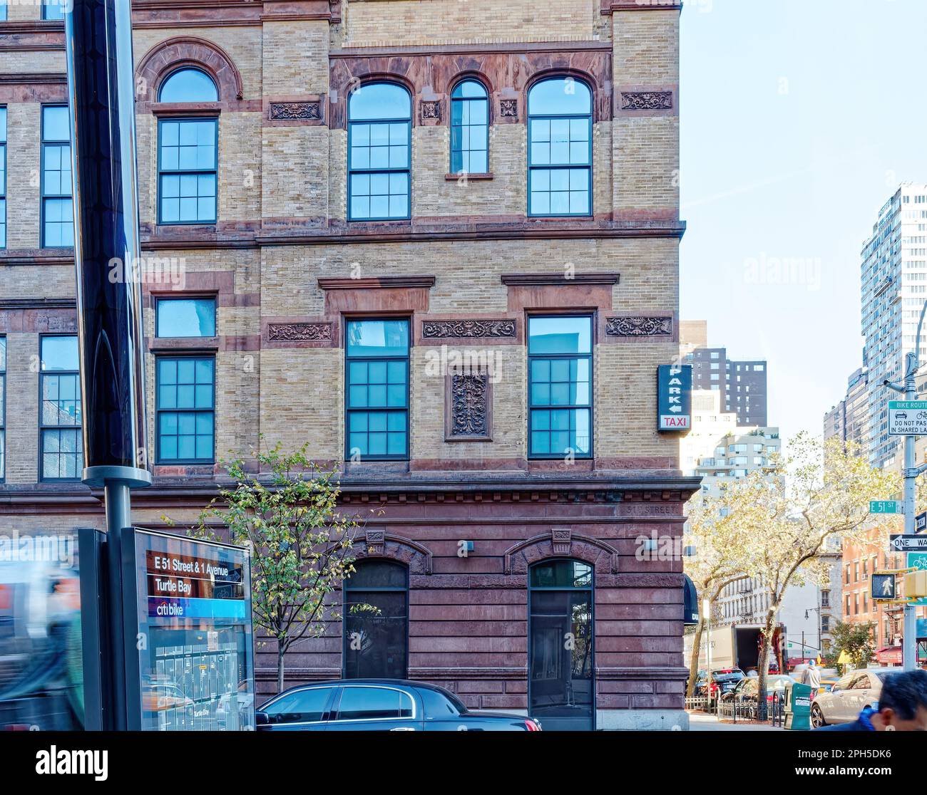 Beekman Regent detail. The Romanesque façade of NYC Public School 35 ...