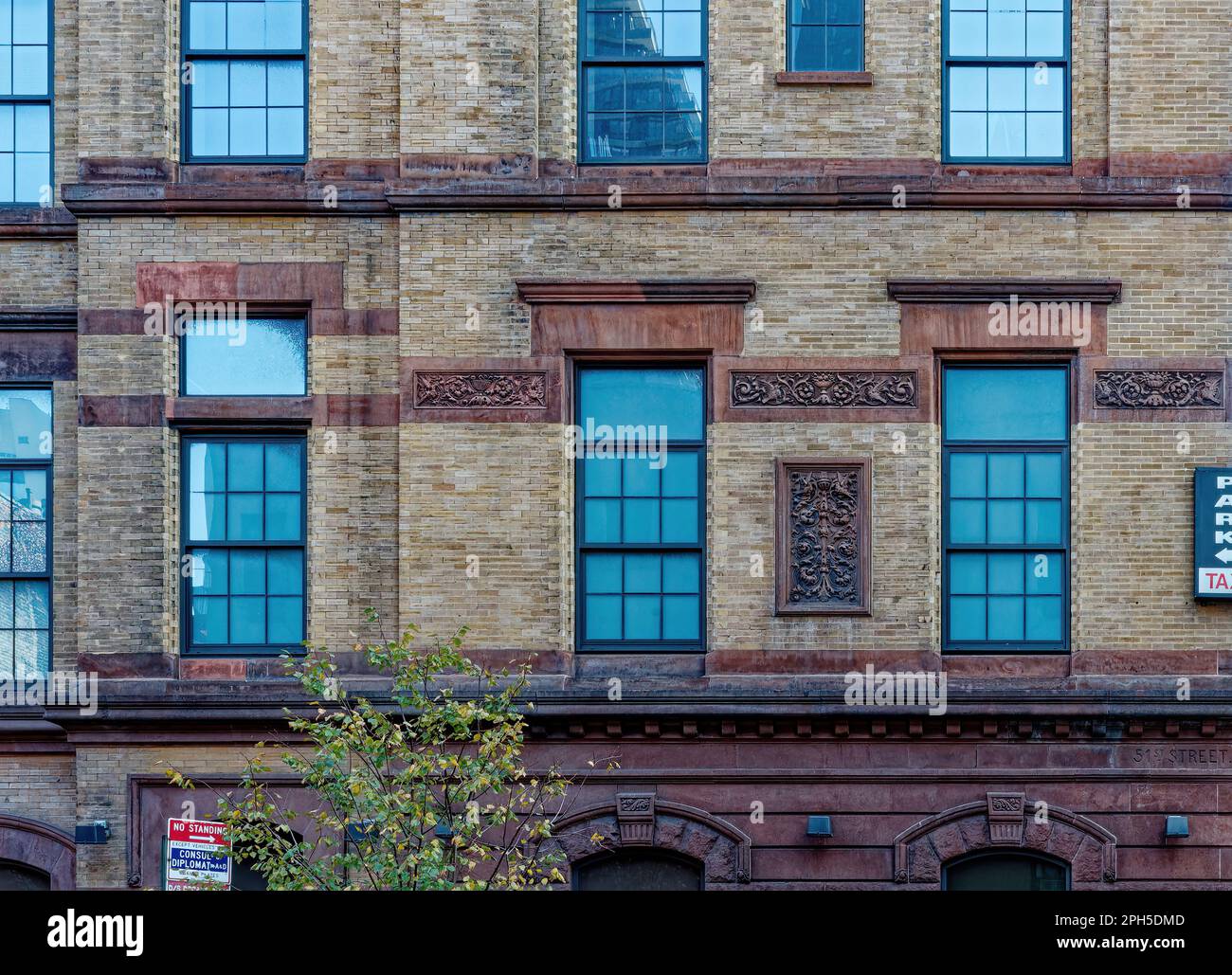 Beekman Regent detail. The Romanesque façade of NYC Public School 35 ...