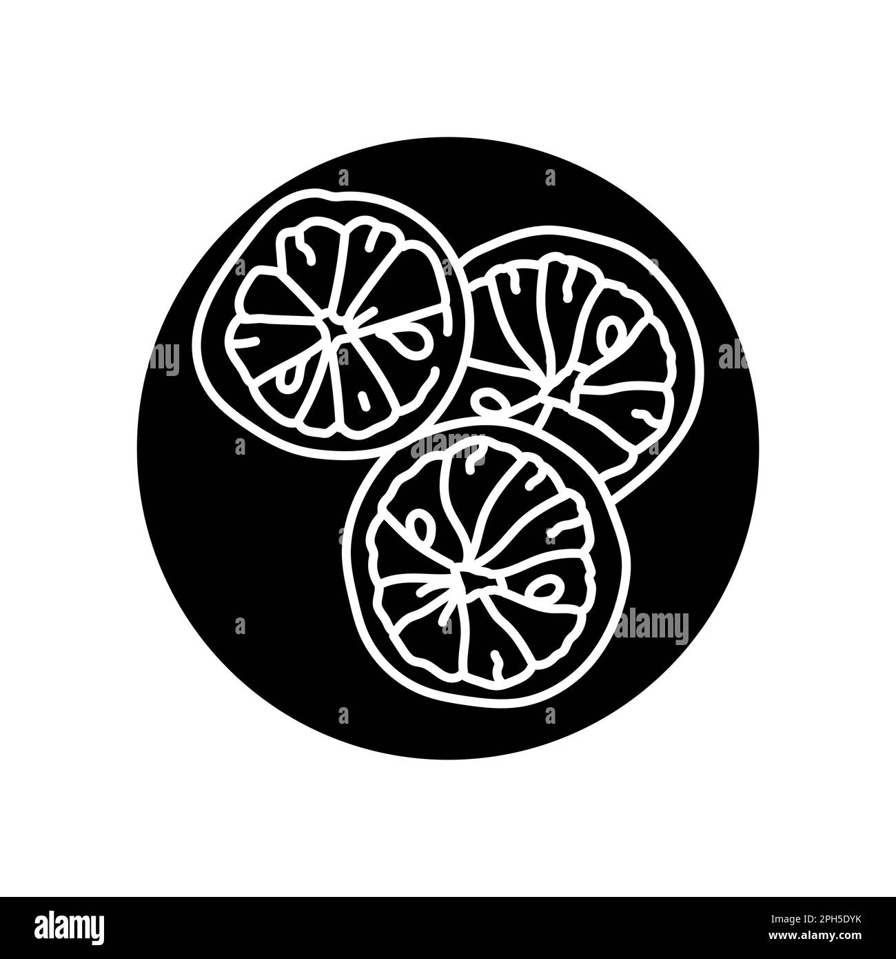 Dried lemon black line icon. Natural organic super food. Pictogram for ...