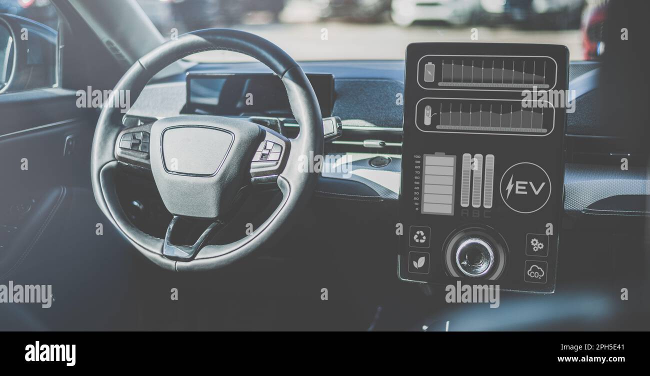 Green display shows battery charge hi-res stock photography and images ...