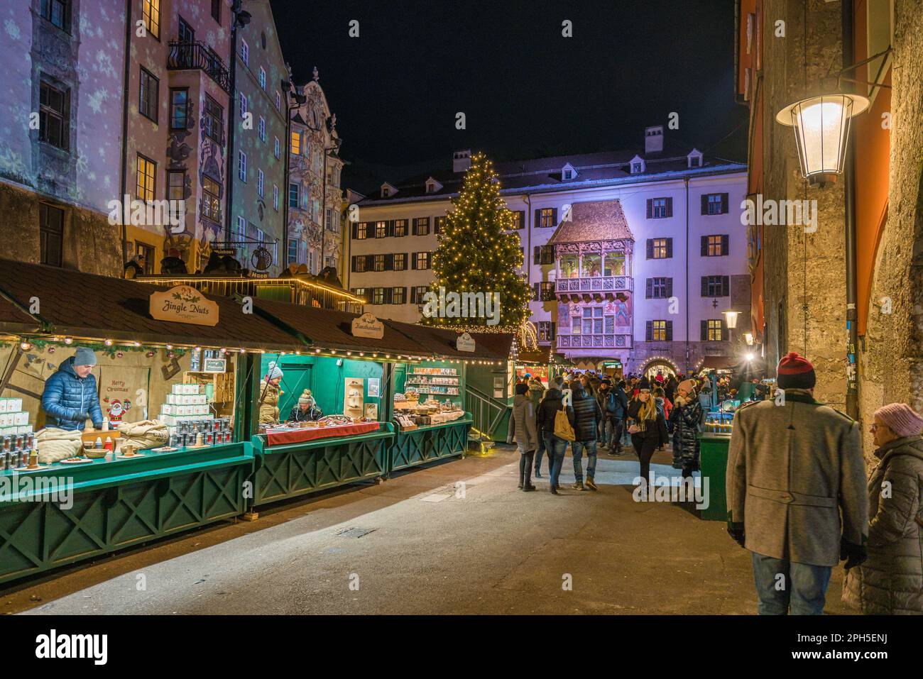 The beautiful and colorful Innsbruck Christmas market in Austria Stock ...