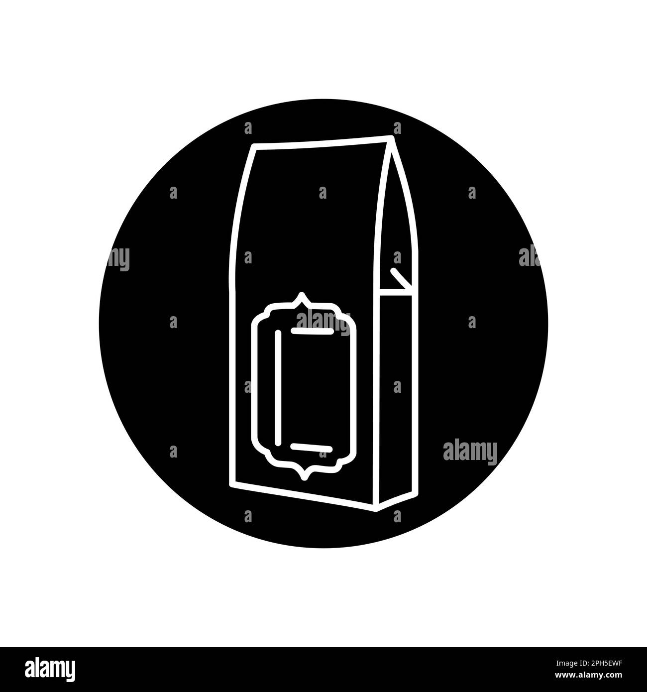 Packaging for tea or coffee black line icon. Take away package Stock ...