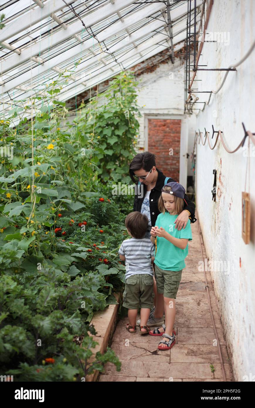Farm greenhouse happy family hi-res stock photography and images - Alamy