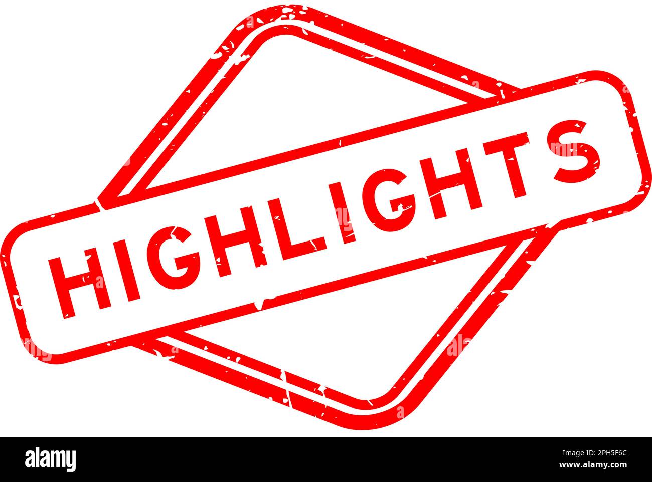 Grunge red highlights word rubber seal stamp on white background Stock ...