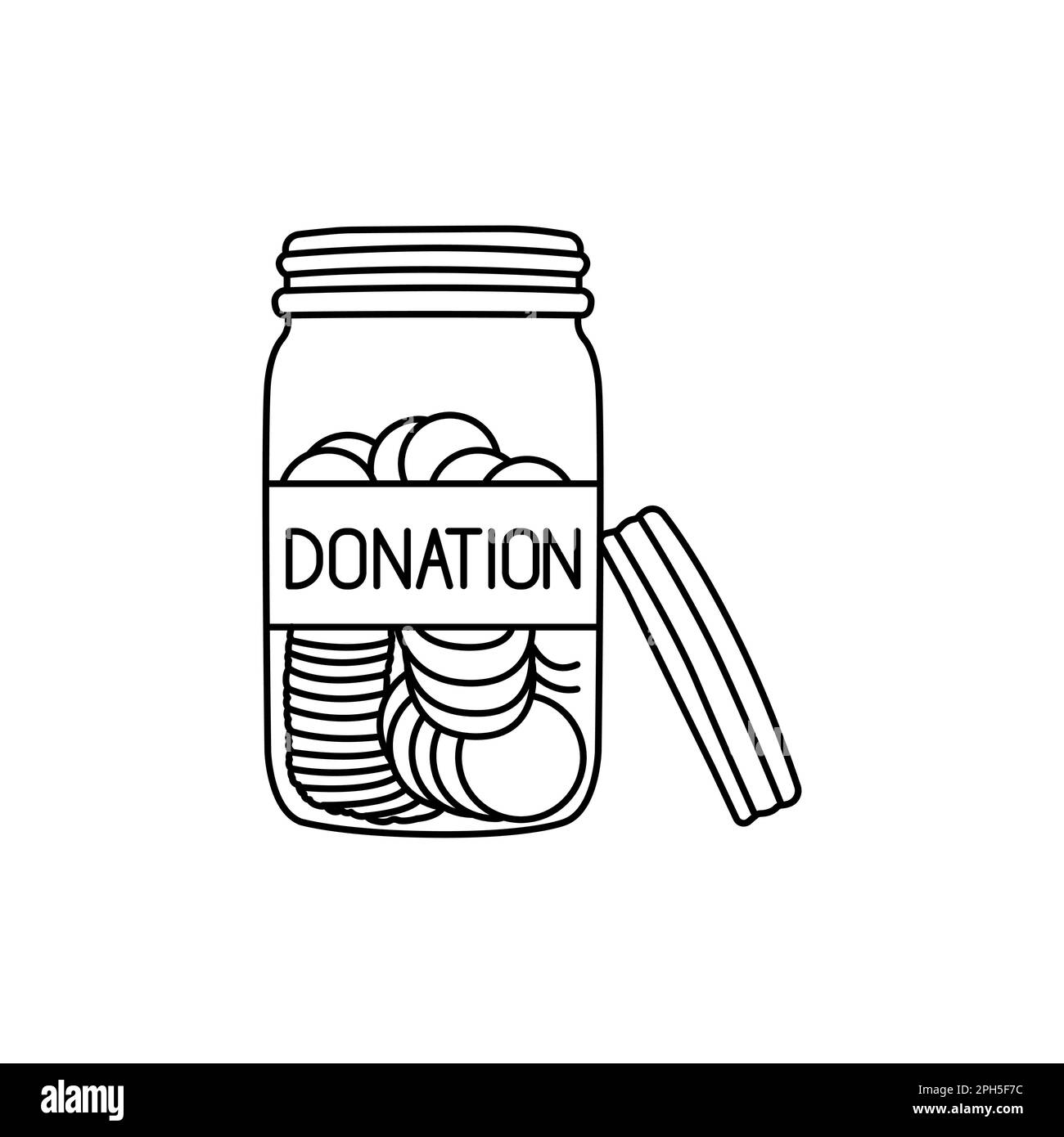Donation money black line icon. Pictogram for web page, mobile app ...