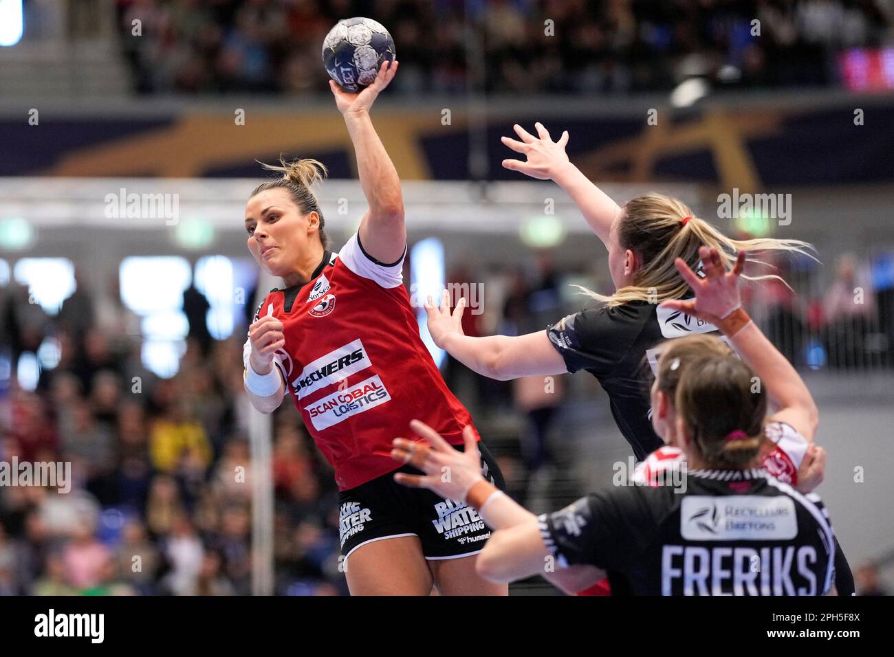 Nora Mork, Team Esbjerg in action during the EHF Champions League match ...