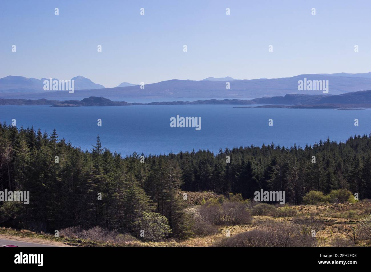 Loch Leathan, with the mountains of Glen Shiel along the Scottish ...
