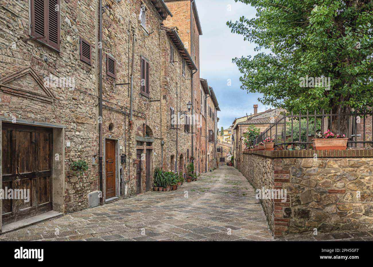 Gambassi Terme cityscape: historic center of the medieval tuscan town ...