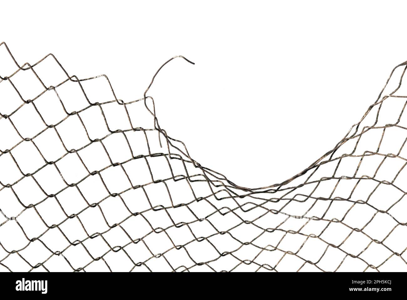 Torn hole in wire mesh Cut Out Stock Images & Pictures - Alamy