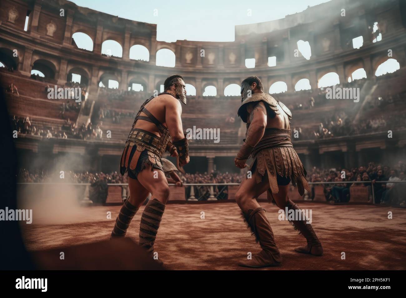 Unyielding Warrior: A Determined Gladiator Marches into Battle Stock ...