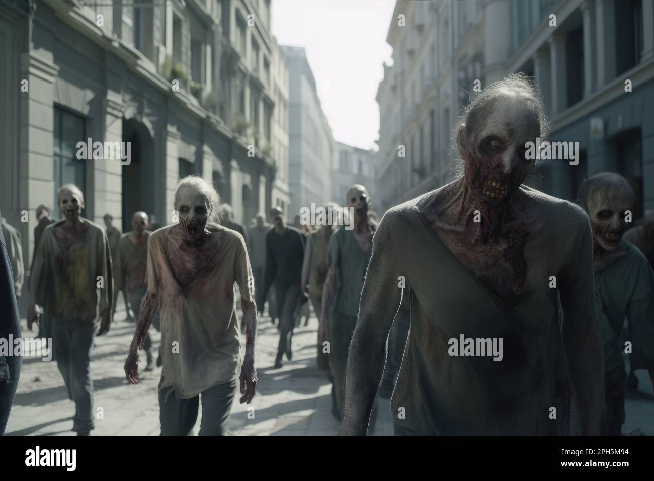 Terrifying Glimpse: A Close-Up of a Menacing Zombie in the Urban Jungle ...