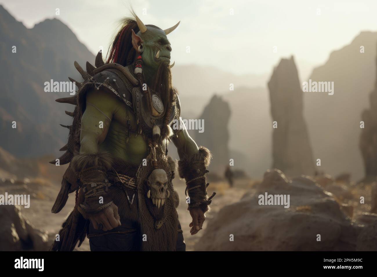 Menacing Horde: A Gathering of Fearsome Orcs Ready for Battle Stock ...