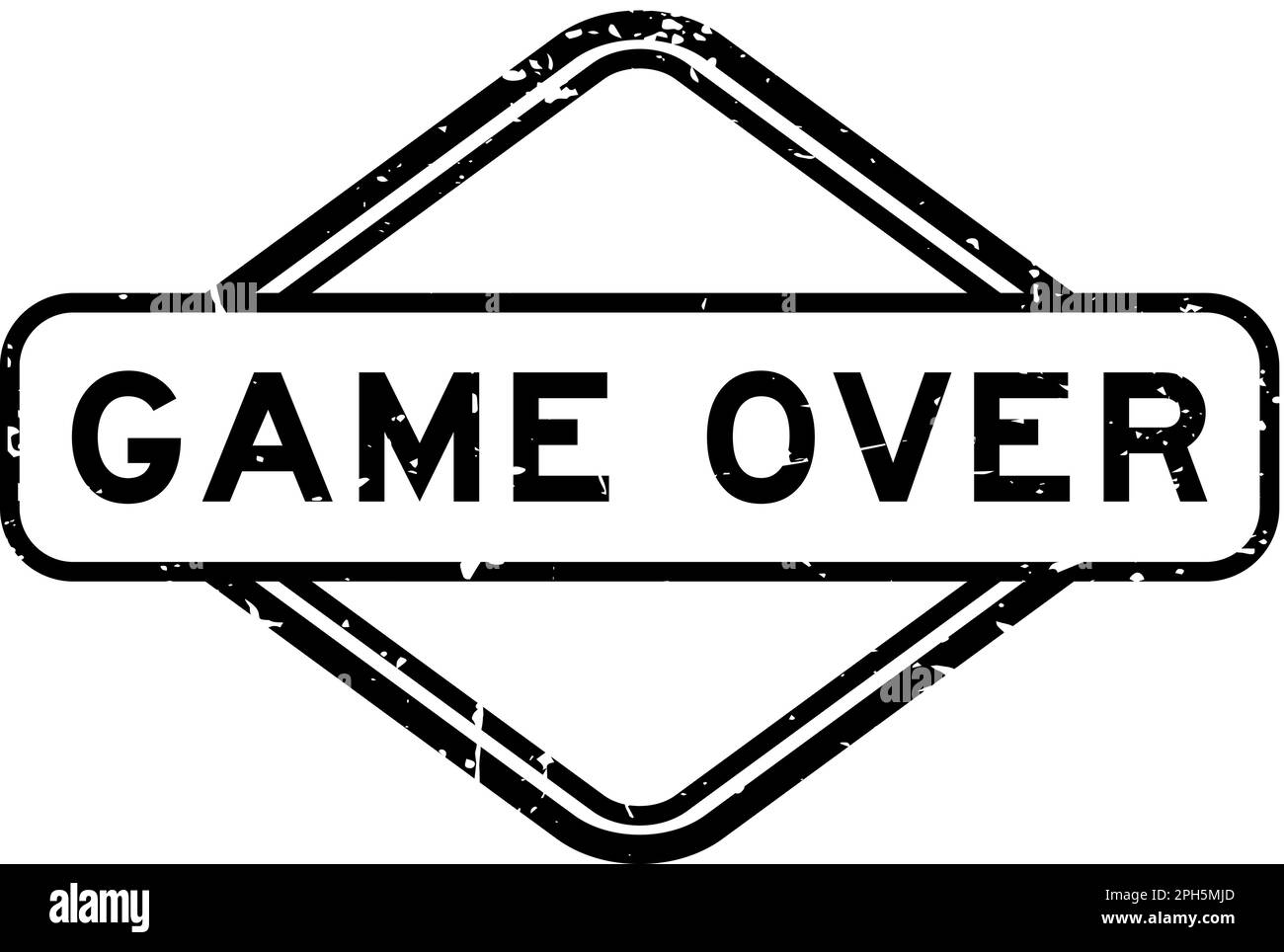 Grunge black game over word rubber seal stamp on white background Stock ...