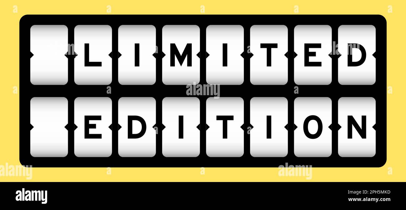 Black color in word limited edition on slot banner with yellow color ...