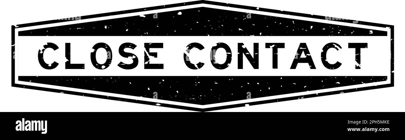 Grunge black close contact word hexagon rubber seal stamp on white ...