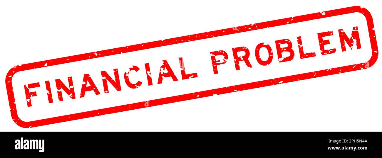 Grunge red financial problem word square rubber seal stamp on white background Stock Vector ...