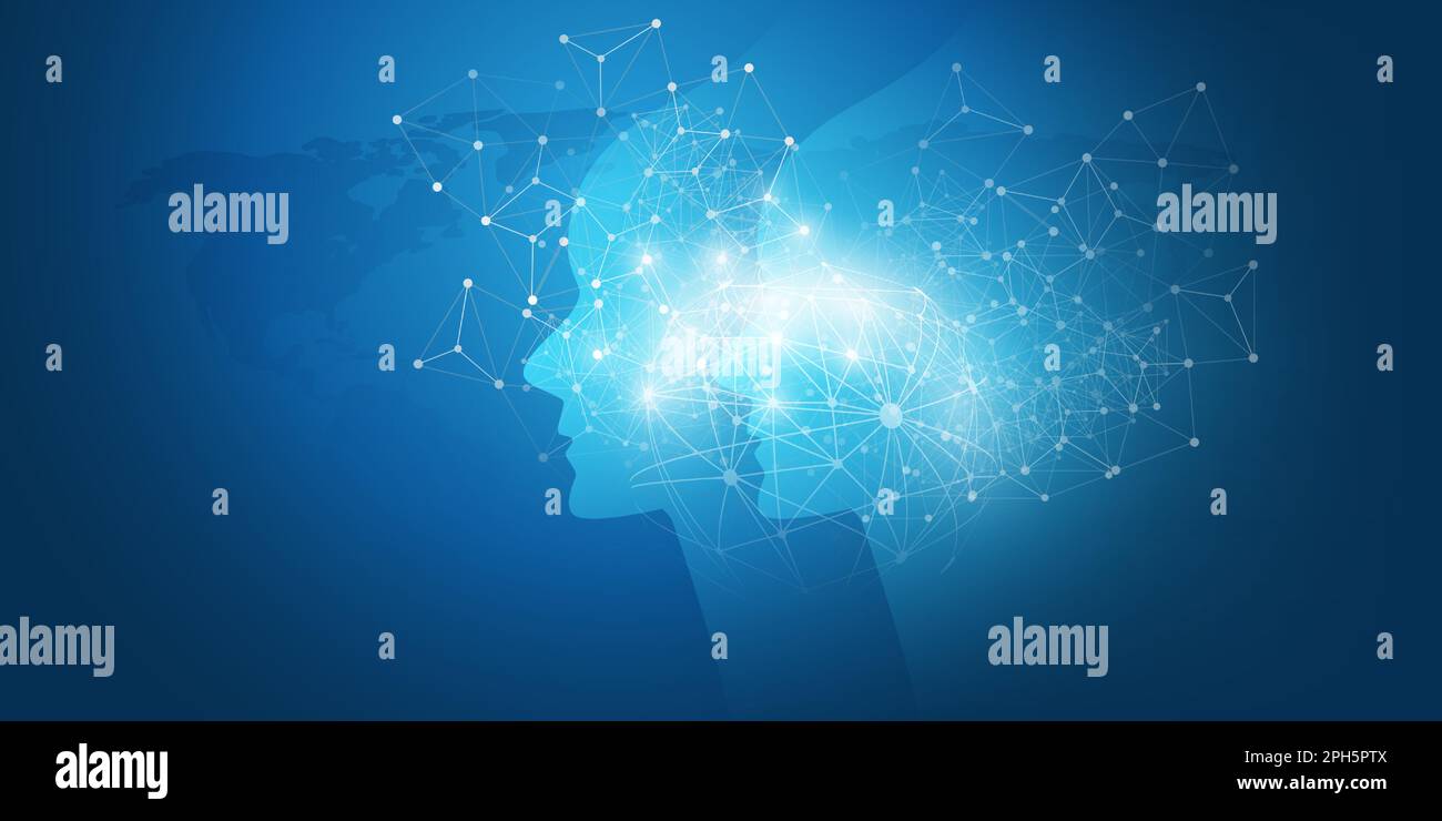 Machine Learning, Artificial Intelligence, Cloud Computing and Networks Design Concept with ...