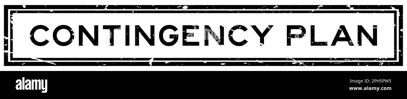 Grunge black contingency plan word square rubber seal stamp on white ...