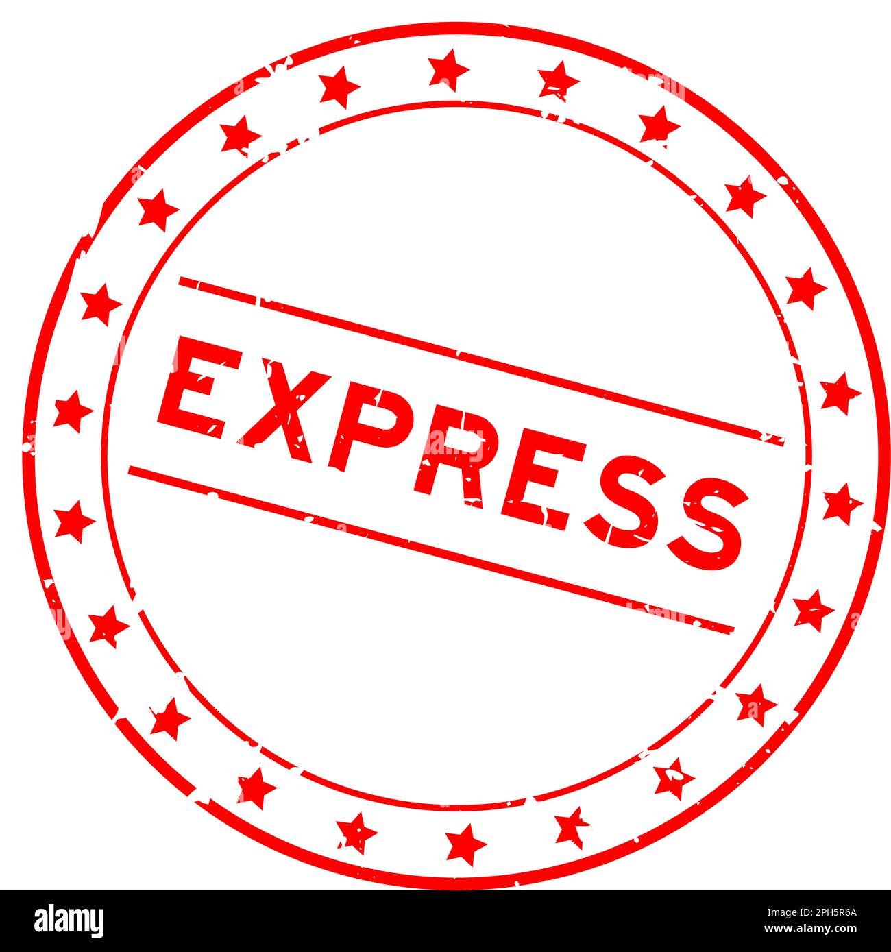 Grunge red express word round rubber seal stamp on white background ...