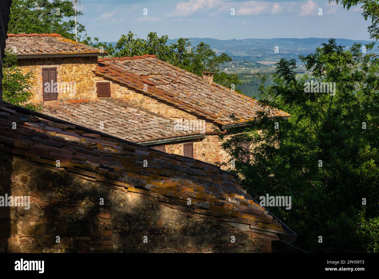 landscape of contryside of Gambassi Terme, a medieval tows of Tuscany ...