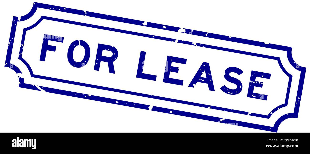 Grunge Blue For Lease Word Rubber Seal Stamp On White Background Stock