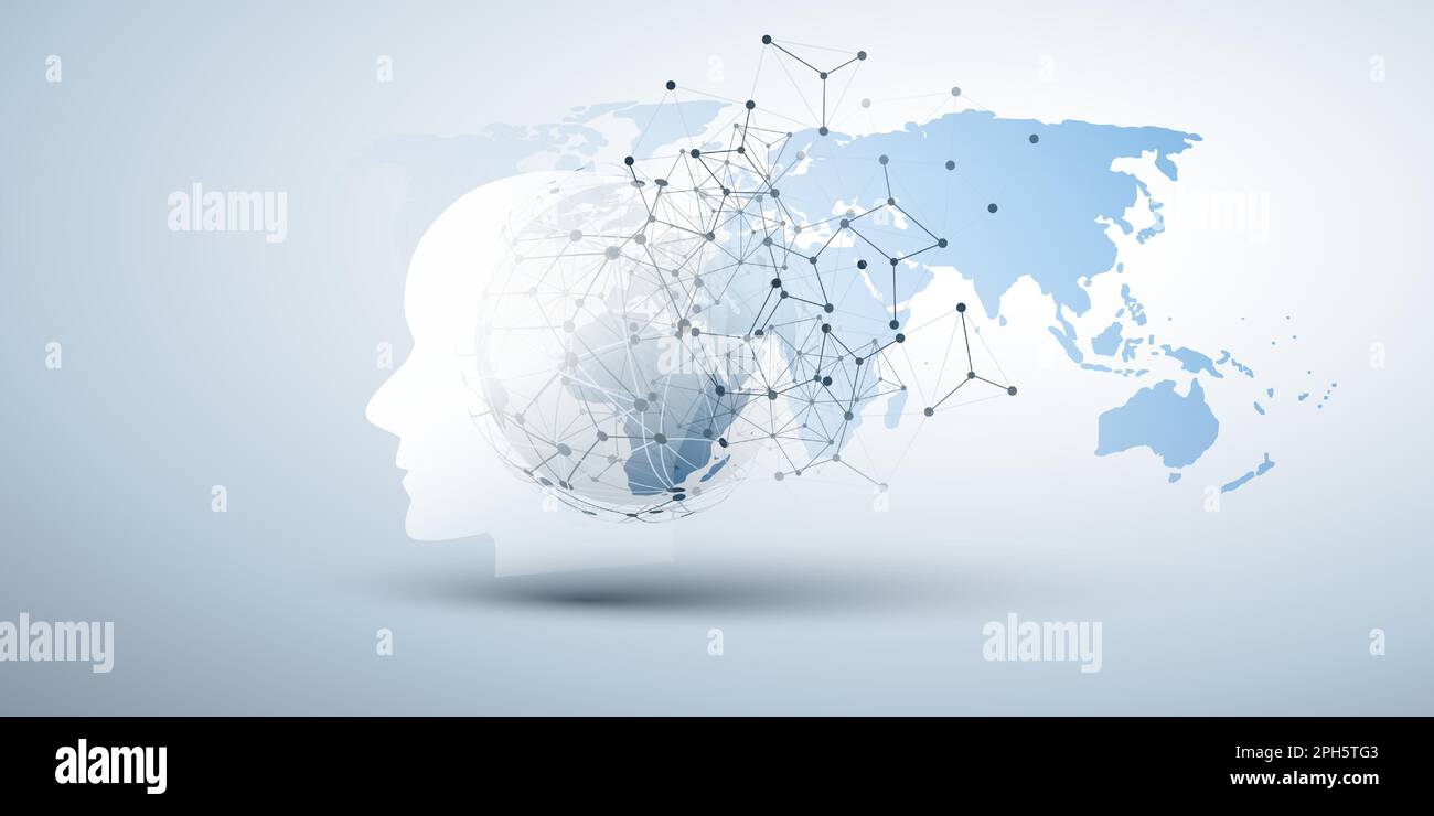 Machine Learning, Artificial Intelligence, Cloud Computing and Networks Design Concept with ...