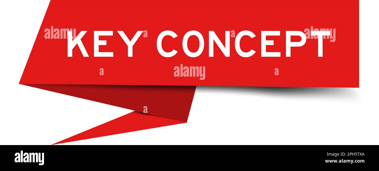 Red color speech banner with word key concept on white background Stock ...