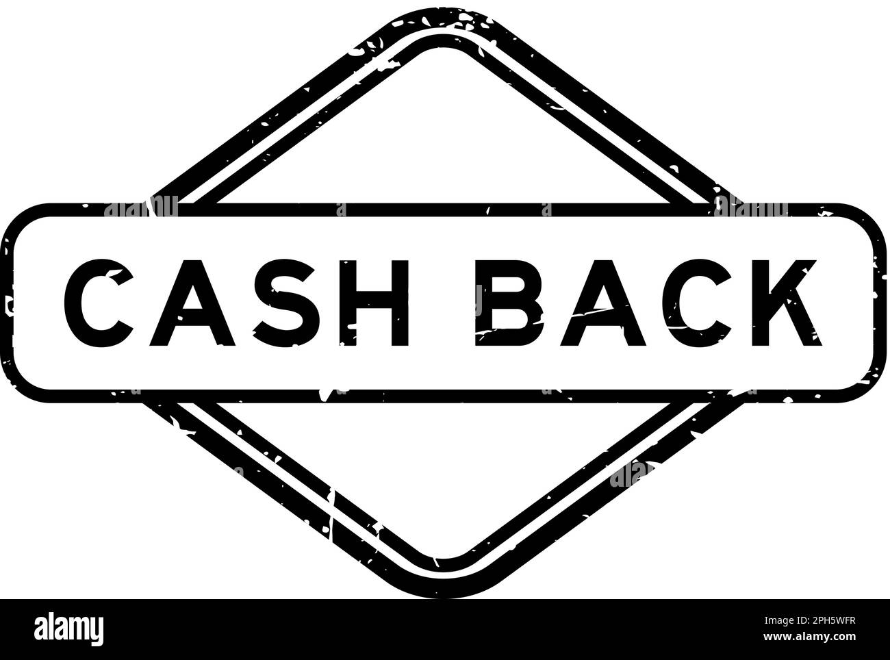 Grunge black cash back word rubber seal stamp on white background Stock ...