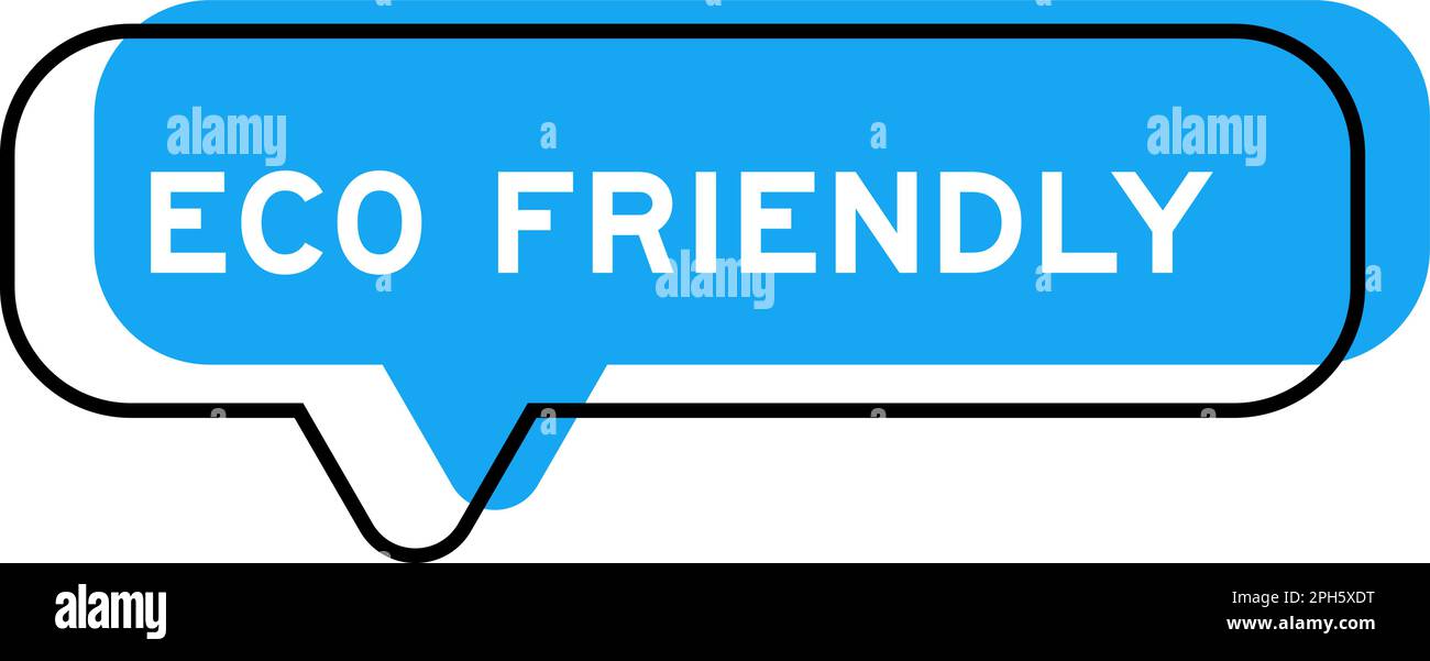 Speech banner and blue shade with word eco friendly on white background ...