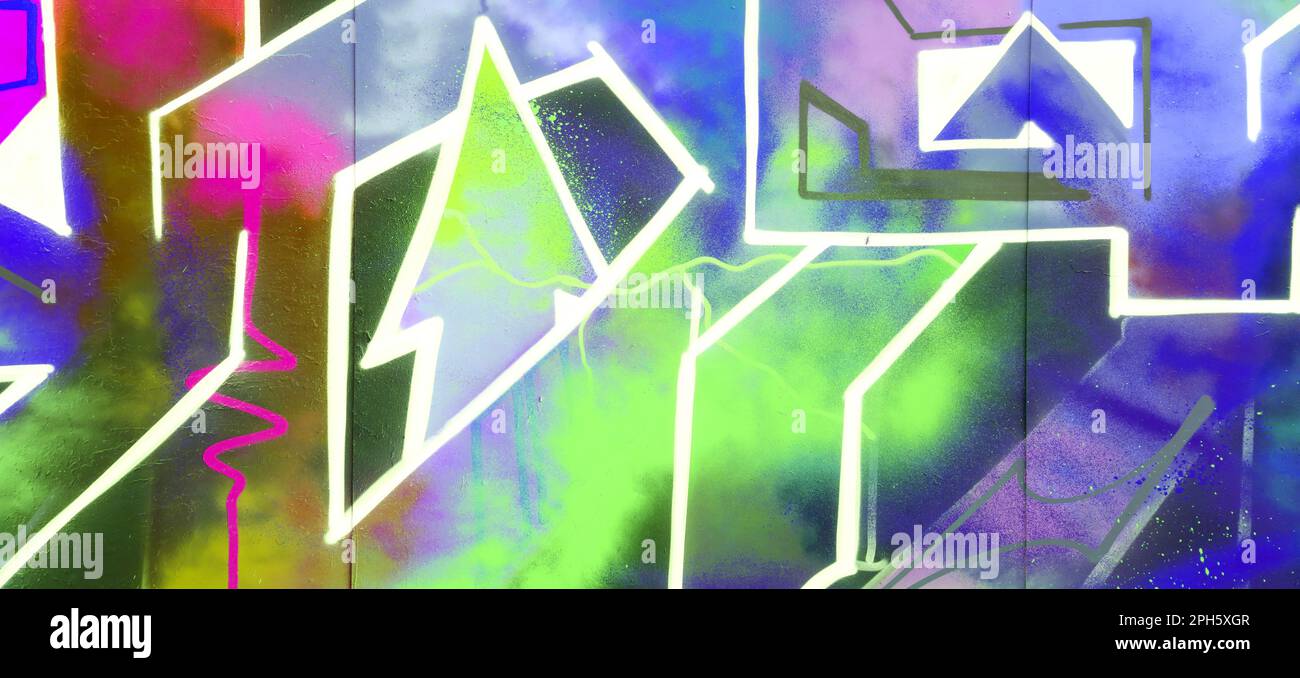 Colorful background of graffiti painting artwork with bright aerosol ...