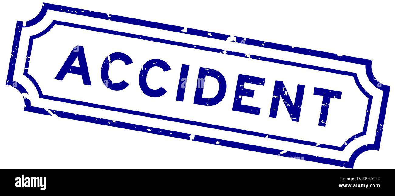 Grunge blue accident word rubber seal stamp on white background Stock ...