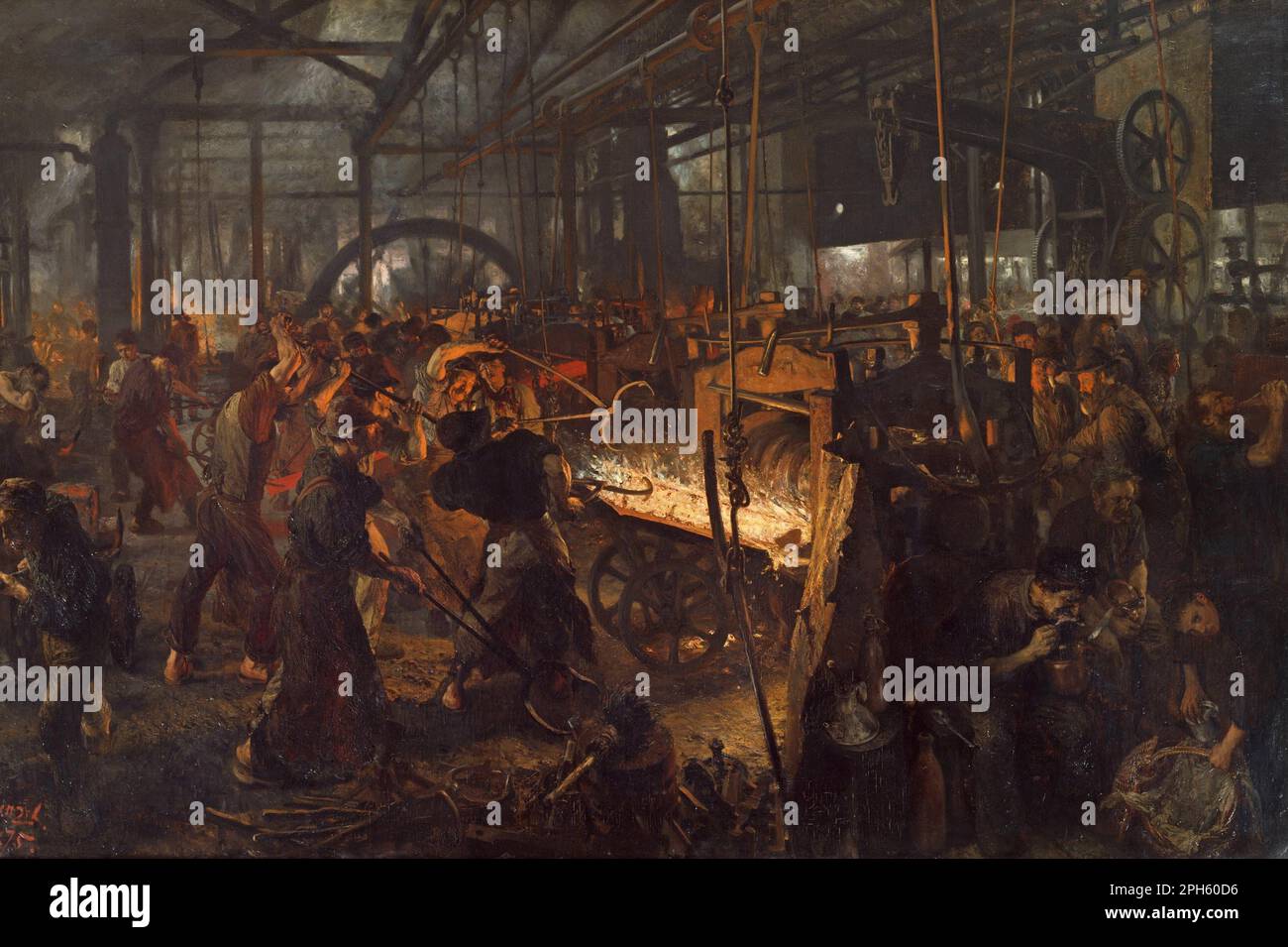 The Iron Rolling Mill (Modern Cyclopes) 1875 by Adolph von Menzel Stock ...