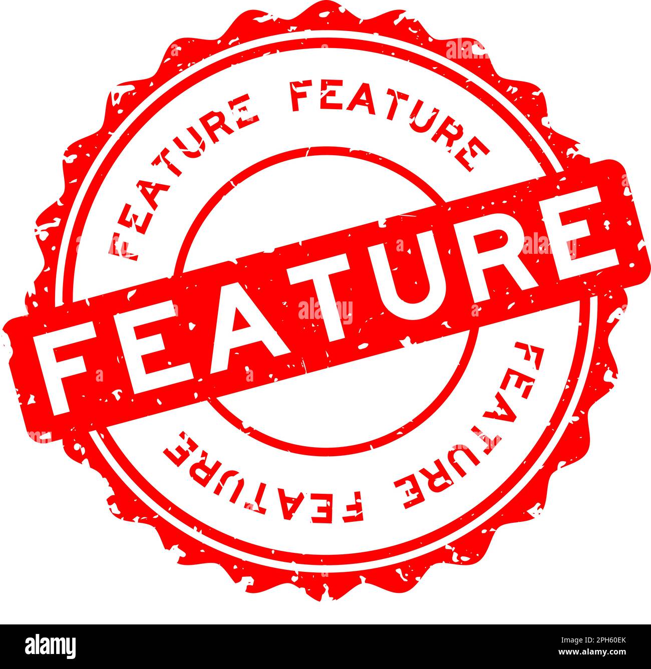 Grunge red feature word round rubber seal stamp on white background Stock Vector Image & Art - Alamy
