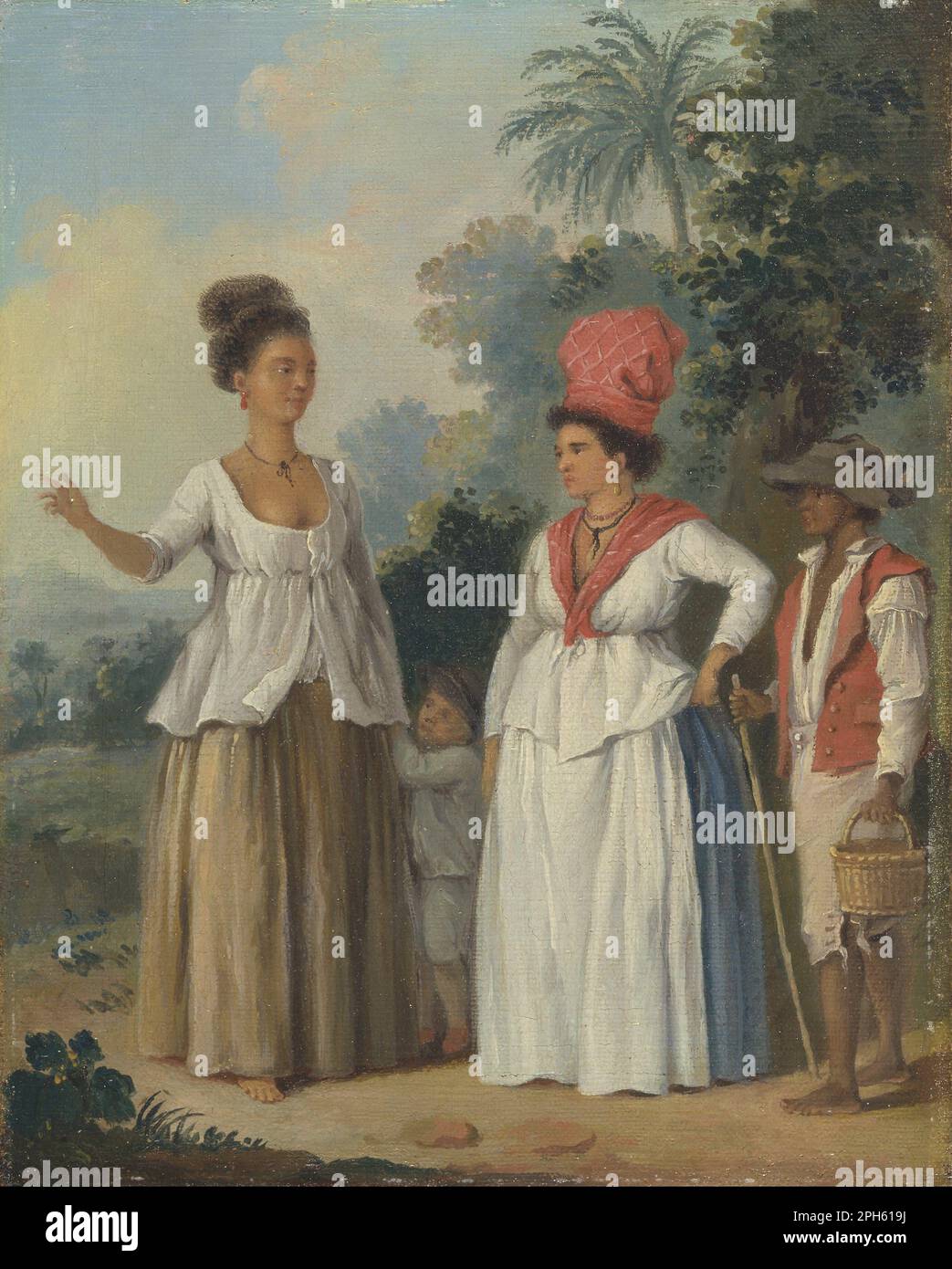 West Indian Women of Color, with a Child and Black Servant circa 1780 ...