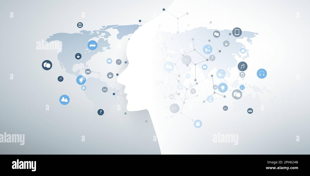 Machine Learning, Artificial Intelligence, Cloud Computing and Networks Design Concept with ...