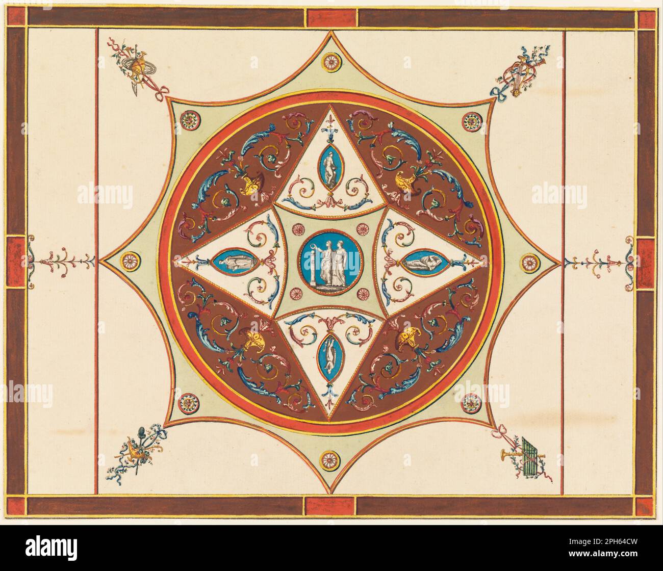 Illustration painted ceiling design hi-res stock photography and images ...