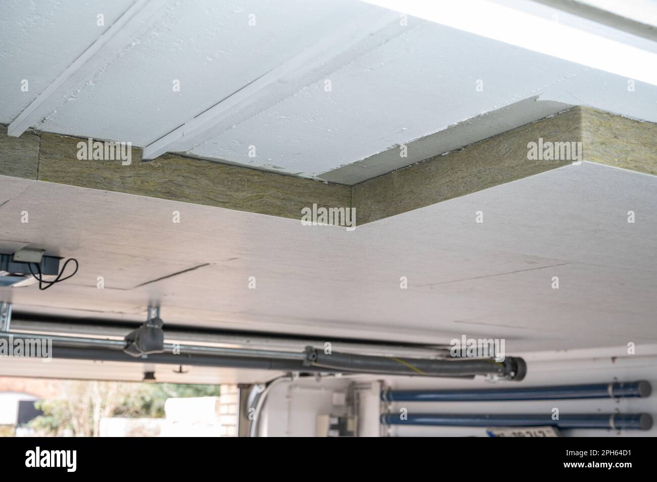 Insulation panels made of mineral wool, which were glued under a ...