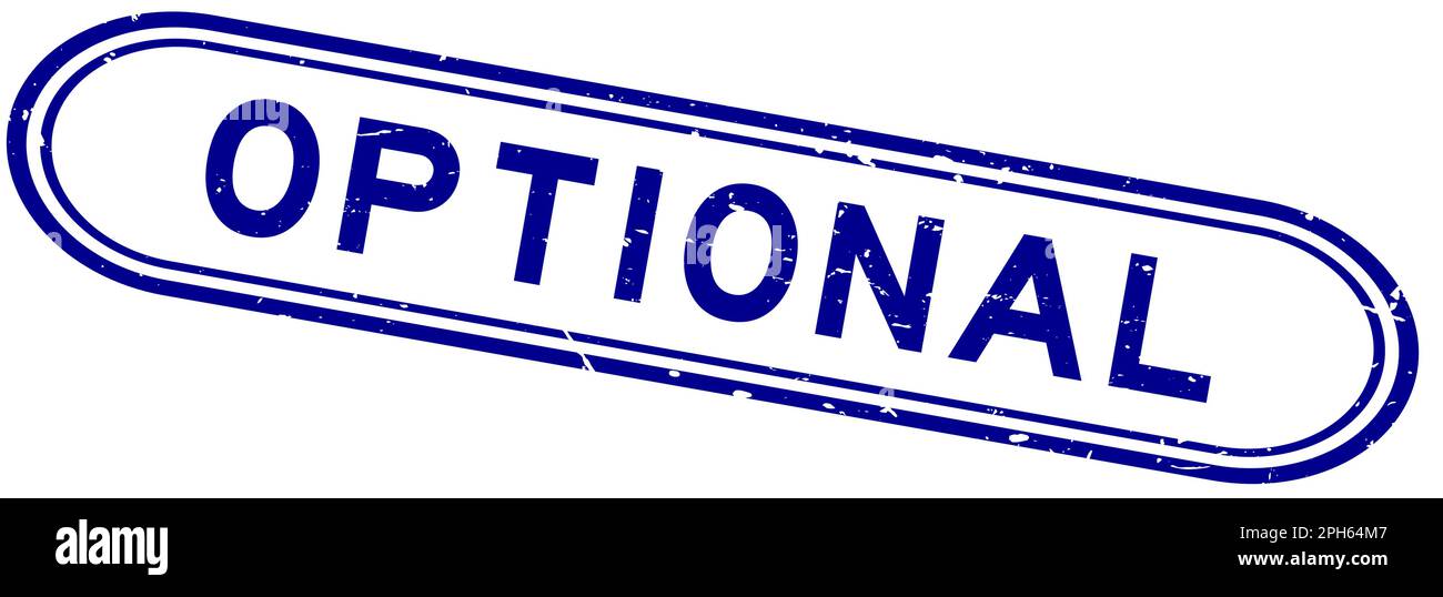 Grunge blue optional word rubber seal stamp on white background Stock ...