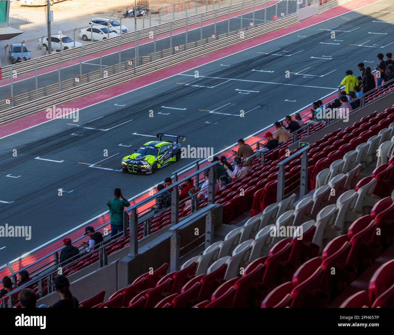 Dubai, UAE - 01.14.2023 - Racing cars on Dubai Autodrome circuit during ...