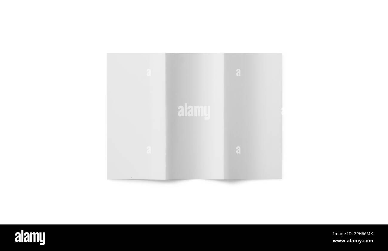 DL Tri-Fold Brochure 3D Rendering on White Background Stock Photo - Alamy