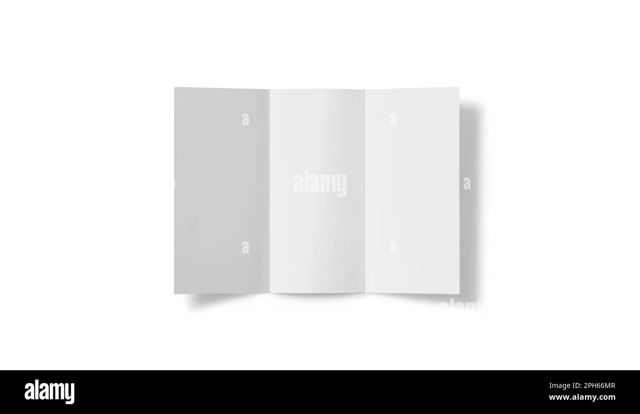 DL Tri-Fold Brochure 3D Rendering on White Background Stock Photo - Alamy