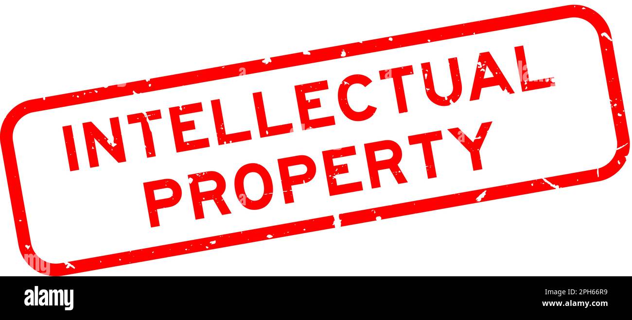 Grunge red intellectual property word square rubber seal stamp on white background Stock Vector ...
