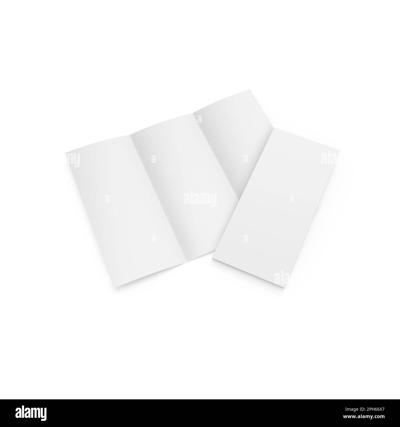 DL Tri-Fold Brochure 3D Rendering on White Background Stock Photo - Alamy
