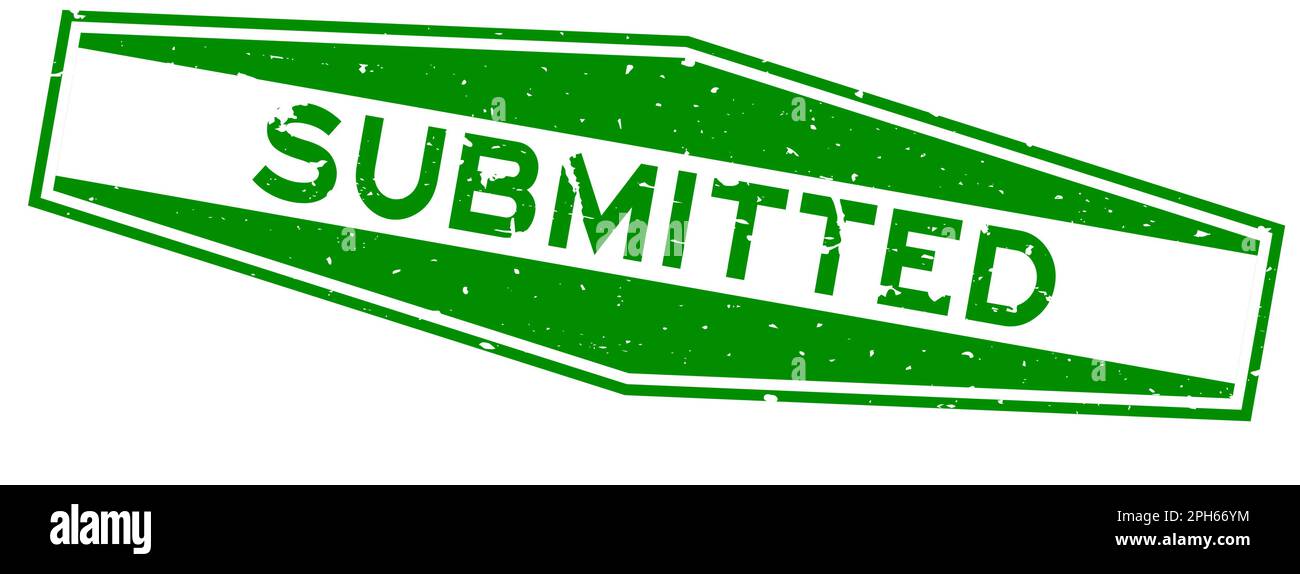 Grunge green submitted word hexagon rubber seal stamp on white background Stock Vector Image ...