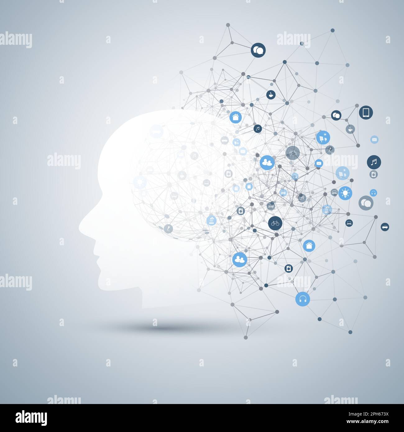 Machine Learning, Artificial Intelligence, Cloud Computing and Networks Design Concept with ...