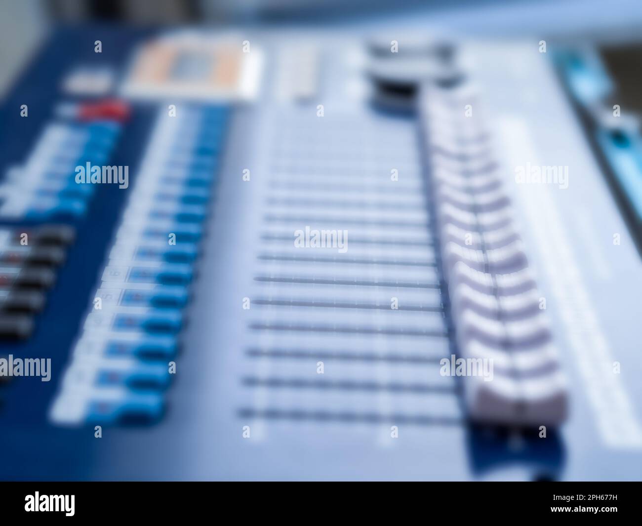 Blurred abstract background of mixer for music mixing. Defocused of ...